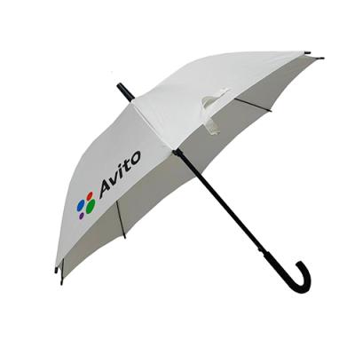 China Avito White Straight Umbrella With Long Handle 120cm Diameter for sale