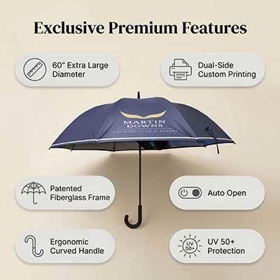 Quality 60 Inch Custom Golf Umbrella UV50+ Auto Open Full Color Printed for sale