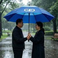 China Windproof Royal Blue Golf Umbrella for sale