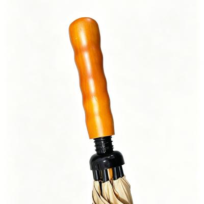 China Custom 60 Inch Wooden Handle Windproof Umbrella for sale