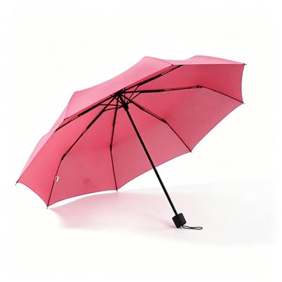 China Wholesale 3 Fold Manual Umbrella with 190T Pongee Fabric 250g Ultra-Lightweight and 24cm Folded Compact Length for Promotions for sale