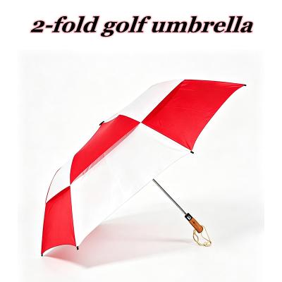China 2-Fold Automatic Golf Umbrella with Double-Canopy Vented Design, One-Touch Auto-Open and Ultralight 560g for sale