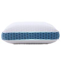 China Ventilated Gel Cooling Memory Foam Triangular Camping Pillow with Polyester Cover for sale