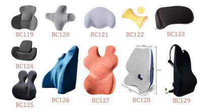 China Soft Square Memory Foam Travel Pillow Car Lumbar Waist Support Back Cushion 100% Polyester for sale