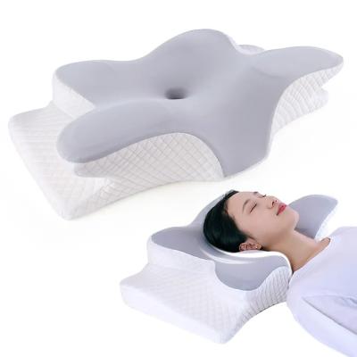 China Custom-made Butterfly Sleep Square Memory Foam Cervical Pillow for Neck Pain Comfort for sale