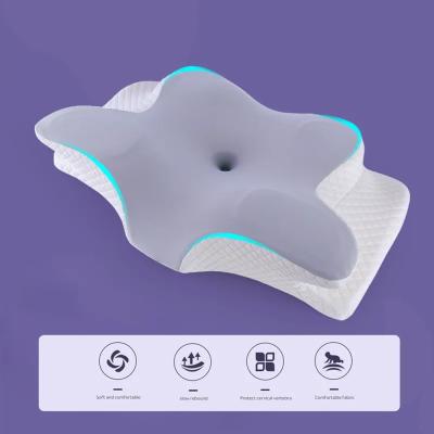 China Custom-made Butterfly Sleep Square Memory Foam Cervical Pillow for Neck Pain Comfort for sale