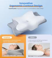 China Molded Cooling Cervical Pillow Adjustable Neck Support for Side Back and Stomach Sleepers for sale