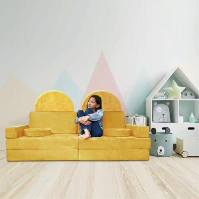 China Irregular Floor Children Sofa Foam Modular Sectional 10 Pieces Set in Customized Colors for sale