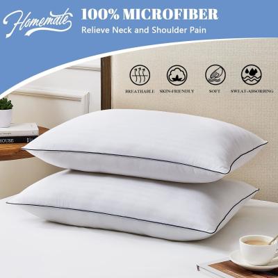 China Almofadas de cama para casa para dormir conjunto de 2 alergia amigável Microfibra Shell Fluffy Down à venda