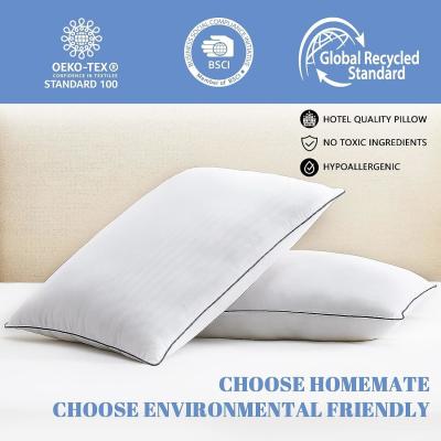 China Almofadas de cama para casa para dormir conjunto de 2 alergia amigável Microfibra Shell Fluffy Down à venda