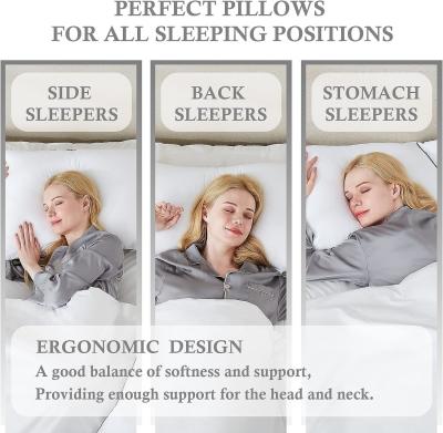 China Almofadas de cama para casa para dormir conjunto de 2 alergia amigável Microfibra Shell Fluffy Down à venda