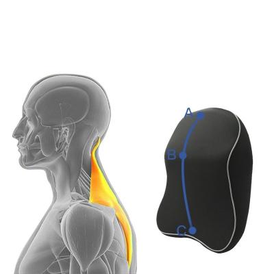 China Black Custom LOGO Car Neck Support Pillow Memory Foam Ergonomic Orthopedic Neck Pillow for sale