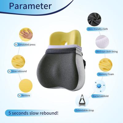 Cina Cuscino di supporto per la vita di cotone in schiuma da memoria ergonomica OBLONG personalizzato per ufficio e auto in vendita