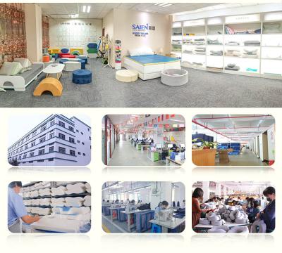 China Diga olá ao conforto espuma de memória azul antiestática almofada de pescoço de viagem com cobertura de algodão à venda