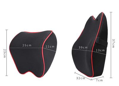 China Slow Rebounding Memory Foam Autostoeltje rugleuning kussen met lumbale steun en logo Te koop