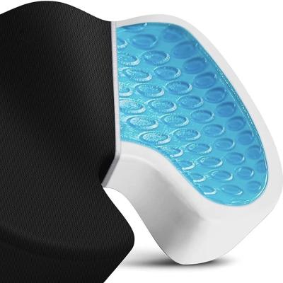China Rectangle Gel Seat Cushion Non-Slip Memory Foam Coccyx Cushion for Tailbone Pain for sale