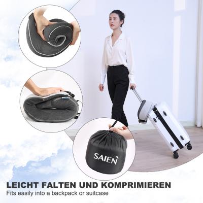 China Custom Logo Accepted Knitted U Shape Support Memory Foam Neck Pillow for Airplane Travel for sale
