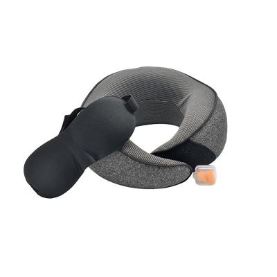 China Custom Logo U-Shaped Travel Pillow Anti-Static MEMORY FOAM Neck Support for Car Rest for sale