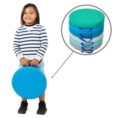 China 15 inches Round Flexible Seating Floor Cushions with Memory Foam Filling High Density Polyurethane Cover for sale