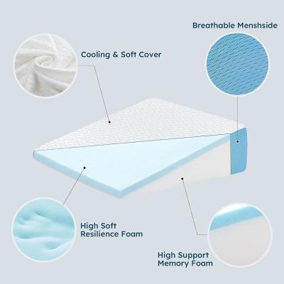 China Therapeutic Cooling Wedge Pillow Memory Foam Pillow for Back Support and Leg Elevation for sale
