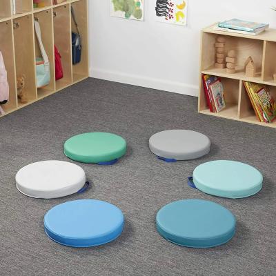 China 15 inches Round Flexible Seating Floor Cushions with Memory Foam Filling High Density Polyurethane Cover for sale