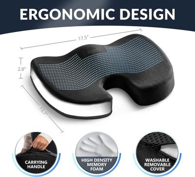China Removable and Washable Cooling Gel Memory Foam Seat Cushion for Spine Protection for sale
