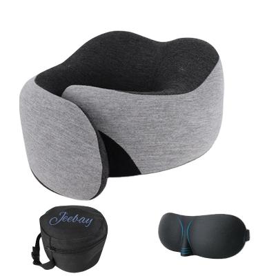 Cina Perno da viaggio a collo a forma di U personalizzato con spuma di memoria e logo stampato in materiale di cotone in vendita