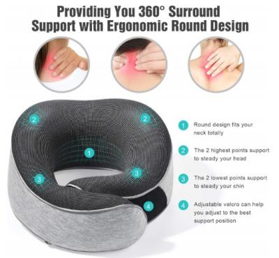 China Customized Color U Shape Memory Foam Neck Pillow Soft Neck Support Travel Pillow Roll for sale