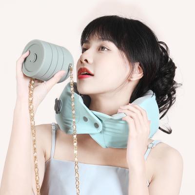 China Almofada para el cuello de viaje de aire hinchable ligera con color personalizado y caja de almacenamiento en venta