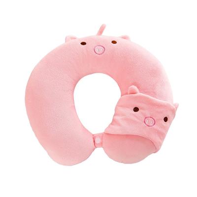 China Ondersteun Neck Kids Hooded Travel Pillow schattig eenhoorn auto vlucht slapen hoofdsteun kussen voor kinderen 32*33*10,5cm Te koop