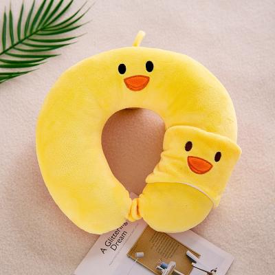 China Ondersteun Neck Kids Hooded Travel Pillow schattig eenhoorn auto vlucht slapen hoofdsteun kussen voor kinderen 32*33*10,5cm Te koop
