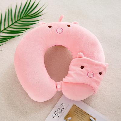 China Ondersteun Neck Kids Hooded Travel Pillow schattig eenhoorn auto vlucht slapen hoofdsteun kussen voor kinderen 32*33*10,5cm Te koop
