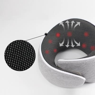 China Almofada de pescoço de viagem de espuma de memória em forma de U personalizada com design portátil conveniente à venda