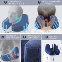 China U Shaped Neck Support Travel Memory Foam Inflatable Comfortable Airplane Neck Pillow for sale