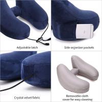 China U Shaped Neck Support Travel Memory Foam Inflatable Comfortable Airplane Neck Pillow for sale