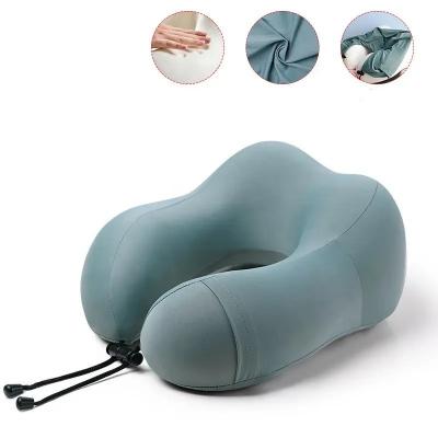 China Cool Ice Silk Comfortable Travel Portable Memory Foam Removable Washable Sleep Neck Pillow for sale