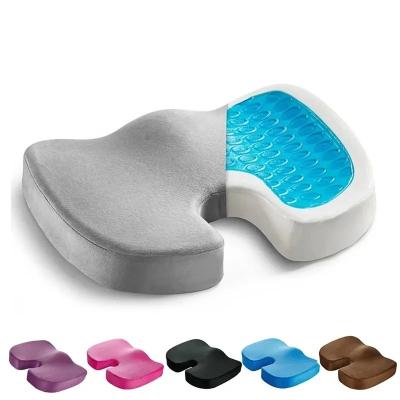China Comfortabel gebreide coccyx kussen met ergonomisch ontwerp geheugen schuim gel stoel kussen Te koop