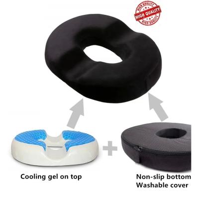 Cina Ortopedico forma rotonda gel di raffreddamento di schiuma di memoria cuscino sedile ciambella con sostegno Coccyx in vendita