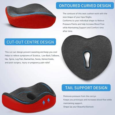 Cina Sì, cuscino personalizzato per sedile in schiuma di memoria cuscino ergonomico per sedie da ufficio per alleviare il dolore all'anca in vendita