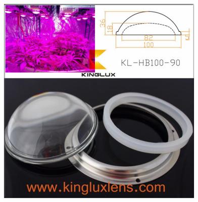 China beam angle 90 degree  100W led grow light concave convex optical led glass lens 100mm for sale