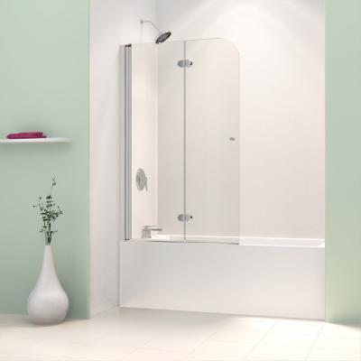 China Frameless Tempered Glass Shower Screen Polished Chrome For Bathtub for sale