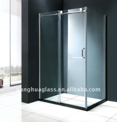 China L Shape Tempered Glass Shower Enclosure Stainless Steel Sliding Frameless for sale
