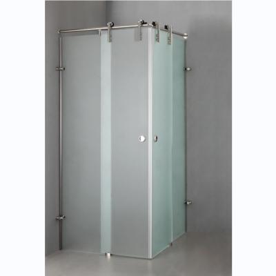 China Indoor Portable Frost Tempered Glass Sliding Door Whole Shower Glass Room OEM for sale