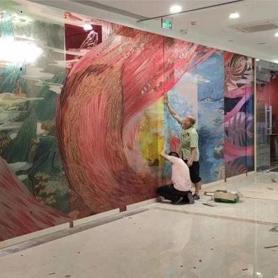 China Flat Decorative Tempered Art Glass 3D UV Digital Printing For Building Doors Window Wall for sale