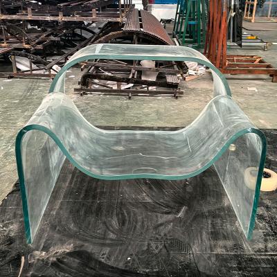 China Bent Glass Art Furniture: Shaping Space with Curved Elegance for sale