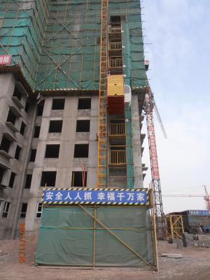 China Elevadores exterior SC100/100 da grua da construção do passageiro/carga da gaiola do gêmeo de 2 tonelada à venda