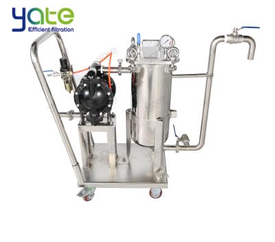 China SS304/316L Food Grade Single Bag Filter for Beverage and Wine Processing（with trolley） for sale