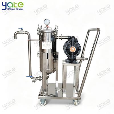 China Food‑Grade 304 Stainless Steel Mobile Cart Filter Fruit Juice Syrup Wine Beverage Small‑batch Production Filtration for sale