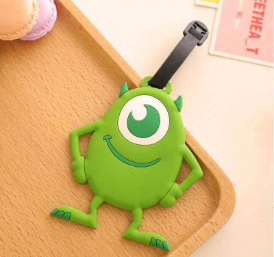 China Custom Pvc Travel Luggage Tag Cartoon Silicone Luggage Name Tag for sale