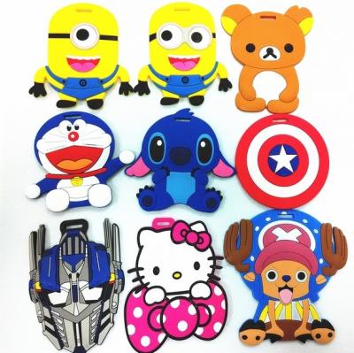 China Personalized customized printed pvc hangtag plastic luggage tag with loop attached for sale